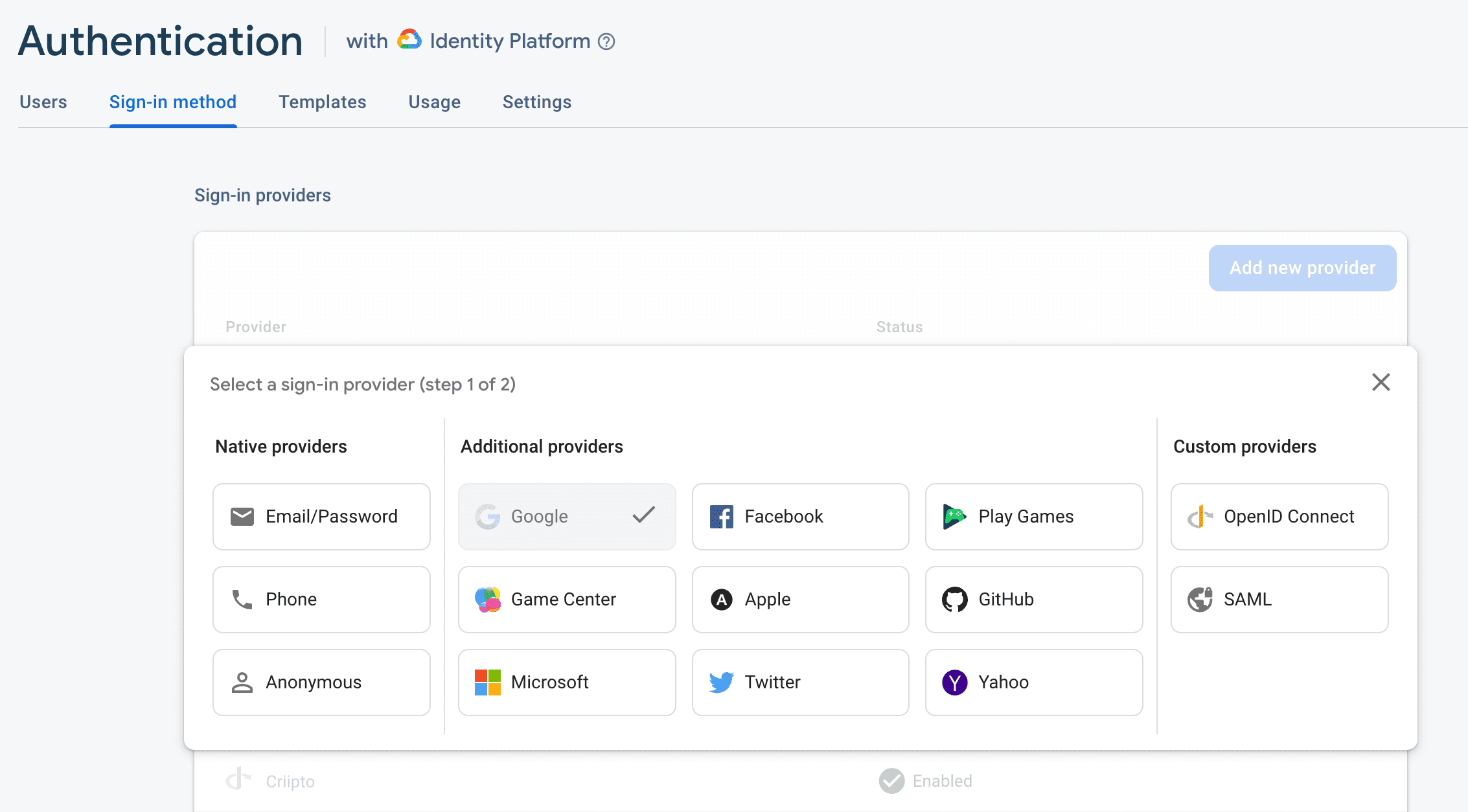 Firebase Authentication with Identity Platform - Integrations - Criipto ... Firebase Authentication with Identity Platform - Integrations - Criipto ...